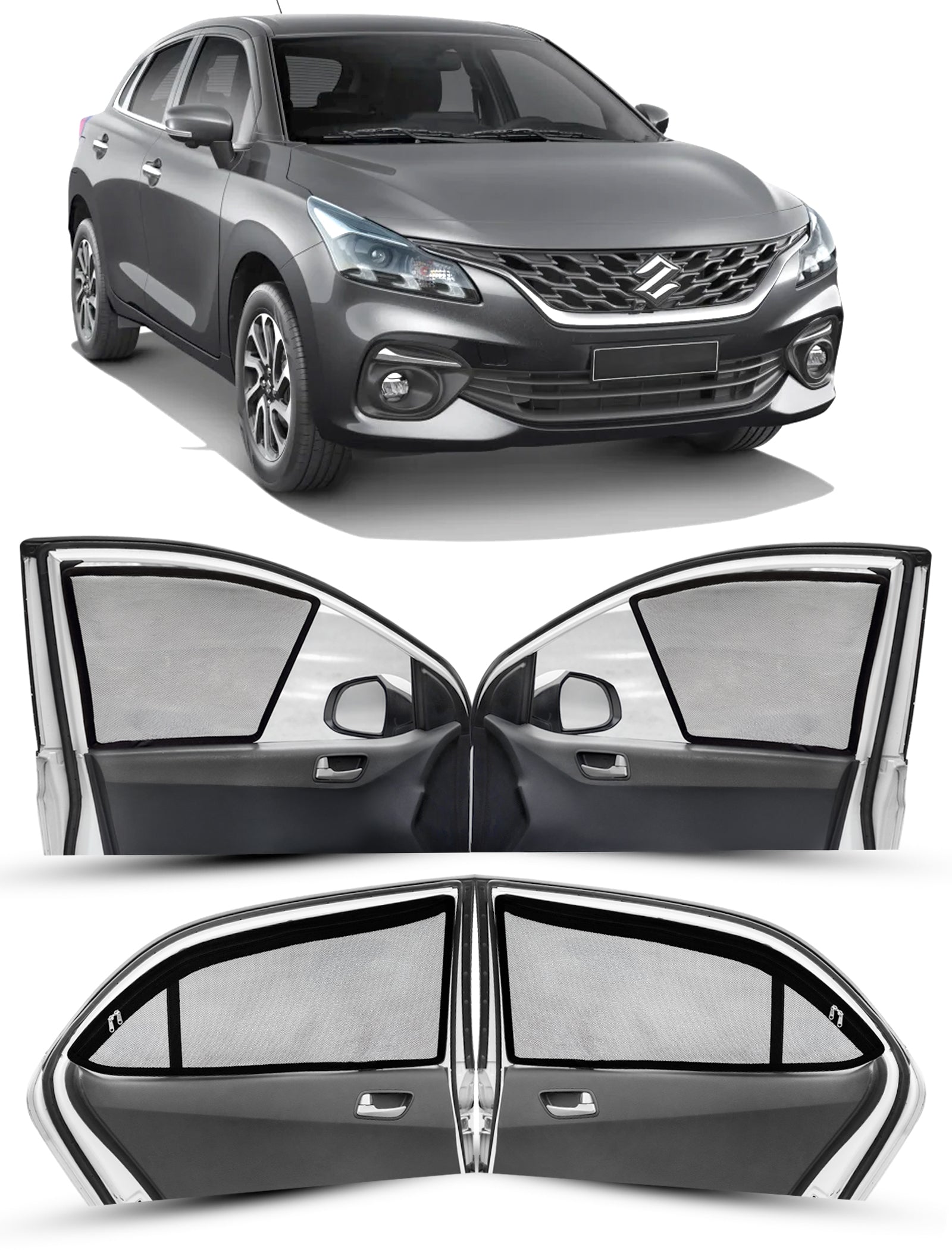 Autofact Vehicle specific Magnetic Sunshades for Maruti Baleno (2022 ...