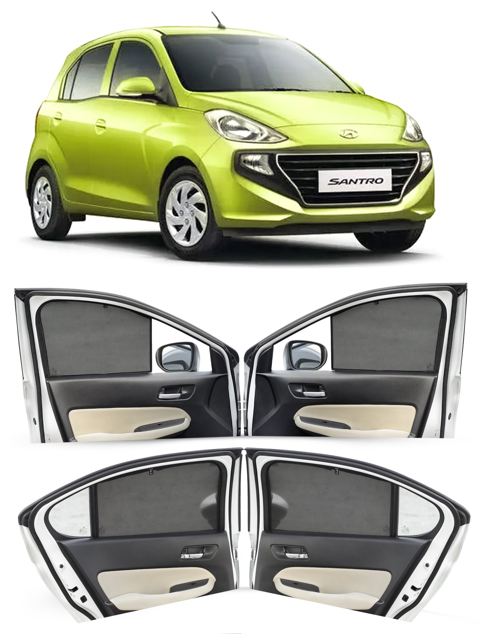 Autofact Vehicle specific Sunshades for Hyundai Santro (2019-2025) | Z ...